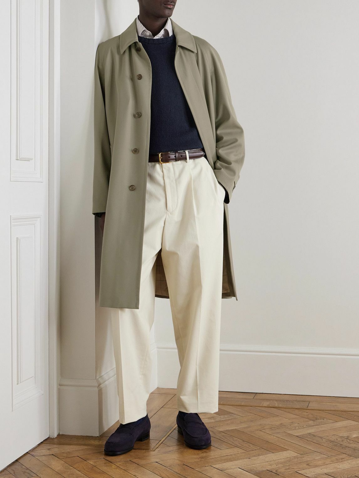 Dunhill - Super 130s Merino Wool-Twill Car Coat - Brown Dunhill