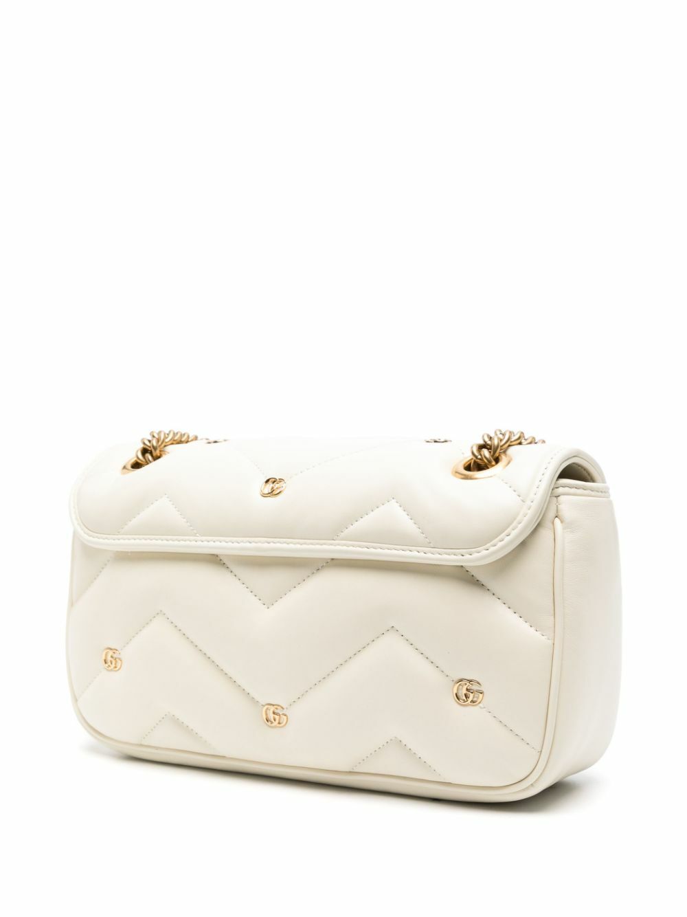 Gucci White GG Marmont Small Leather Shoulder Bag Gucci