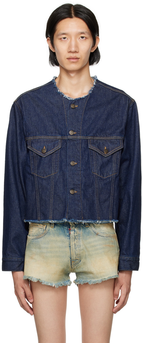 Maison Margiela Indigo Raw Edge Denim Jacket Maison Margiela