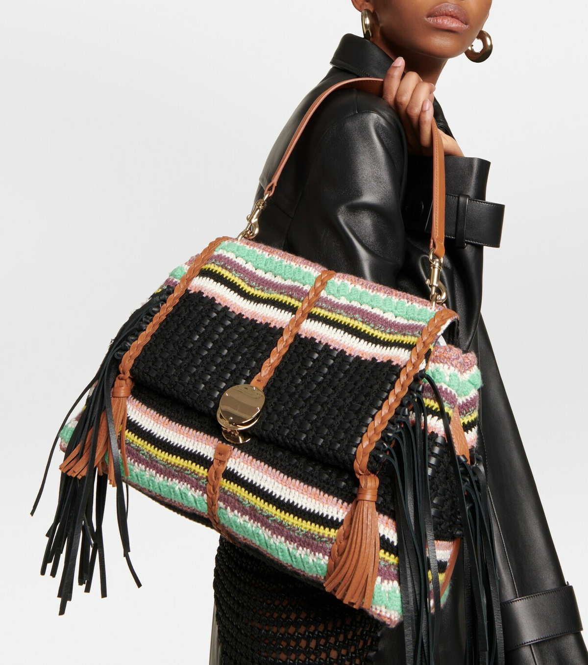 Chloe - Penelope Medium leather-trimmed shoulder bag Chloe