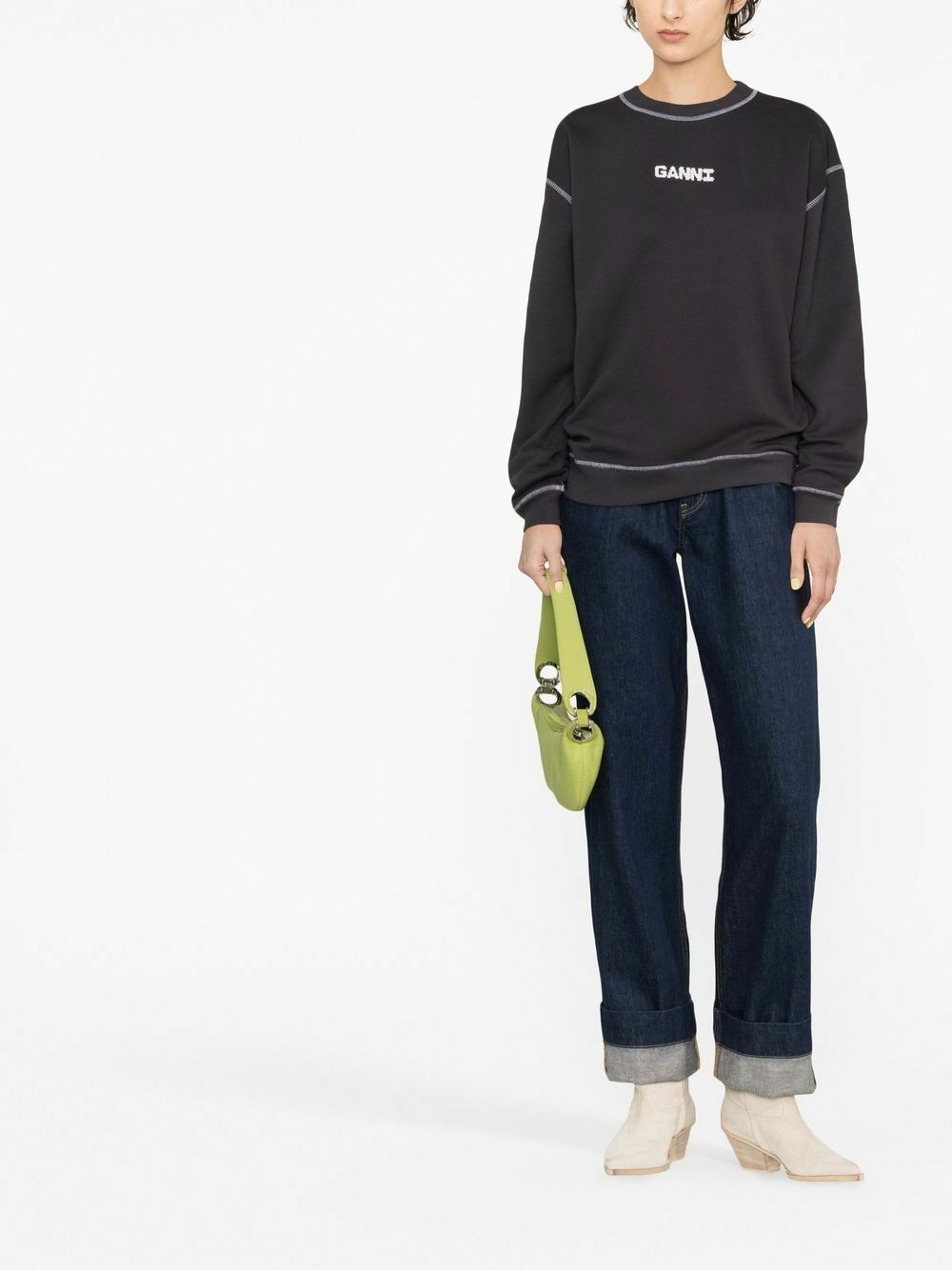 GANNI - Logo Organic Cotton Sweatshirt GANNI