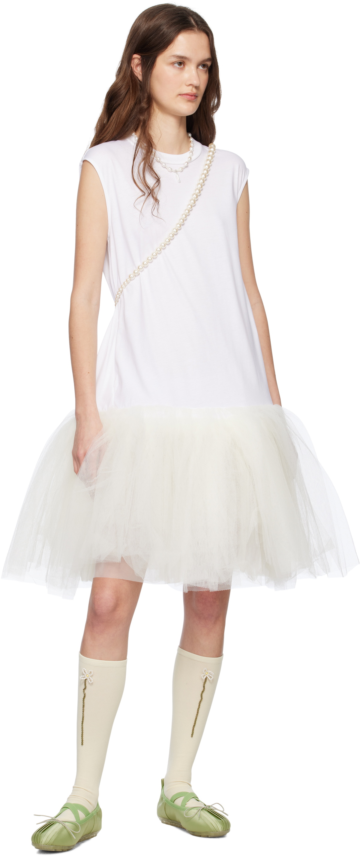 Simone Rocha White Relaxed Ballet Tutu Midi Dress Simone Rocha