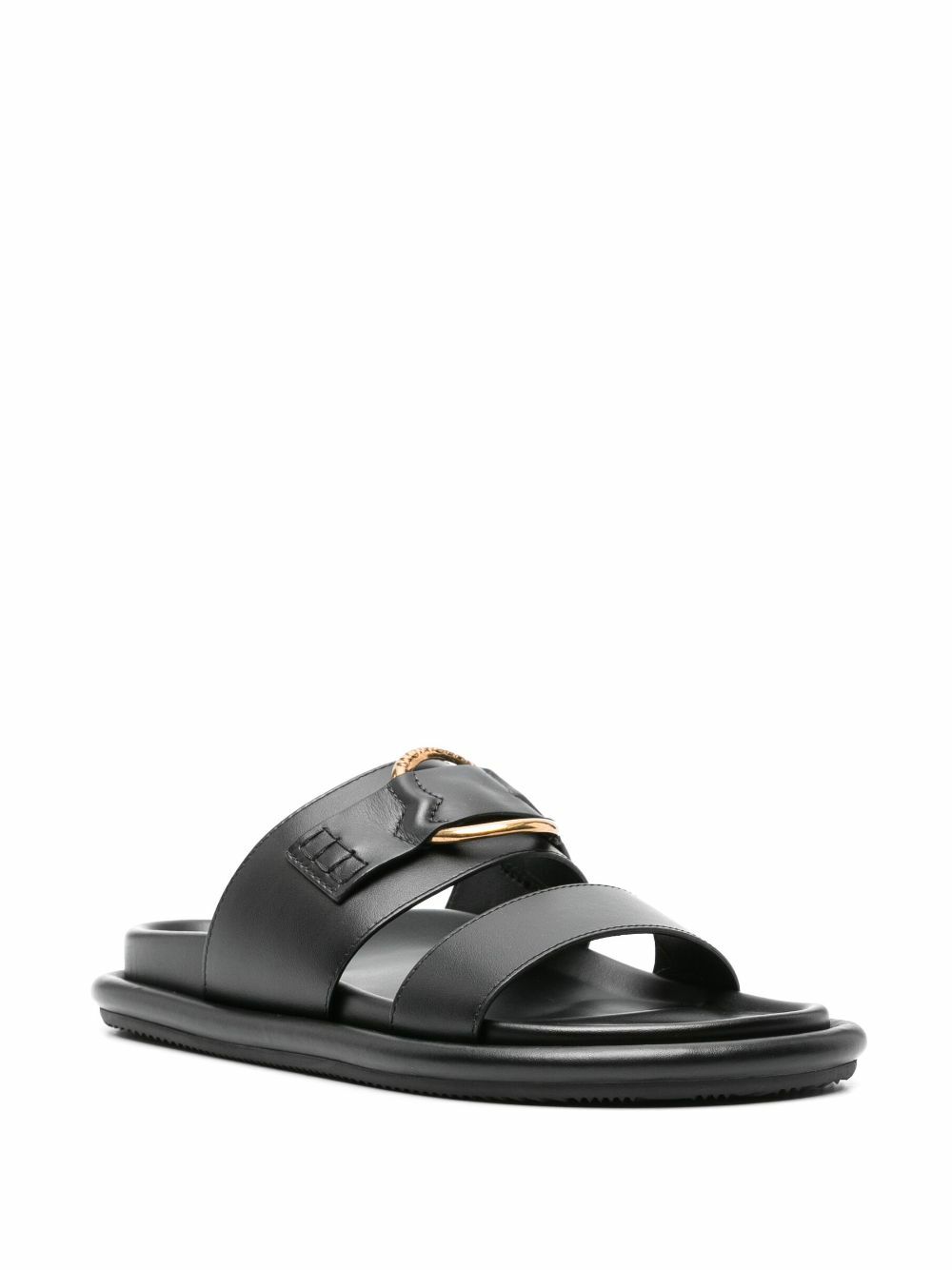 Moncler Black Bell Leather Sandals Moncler