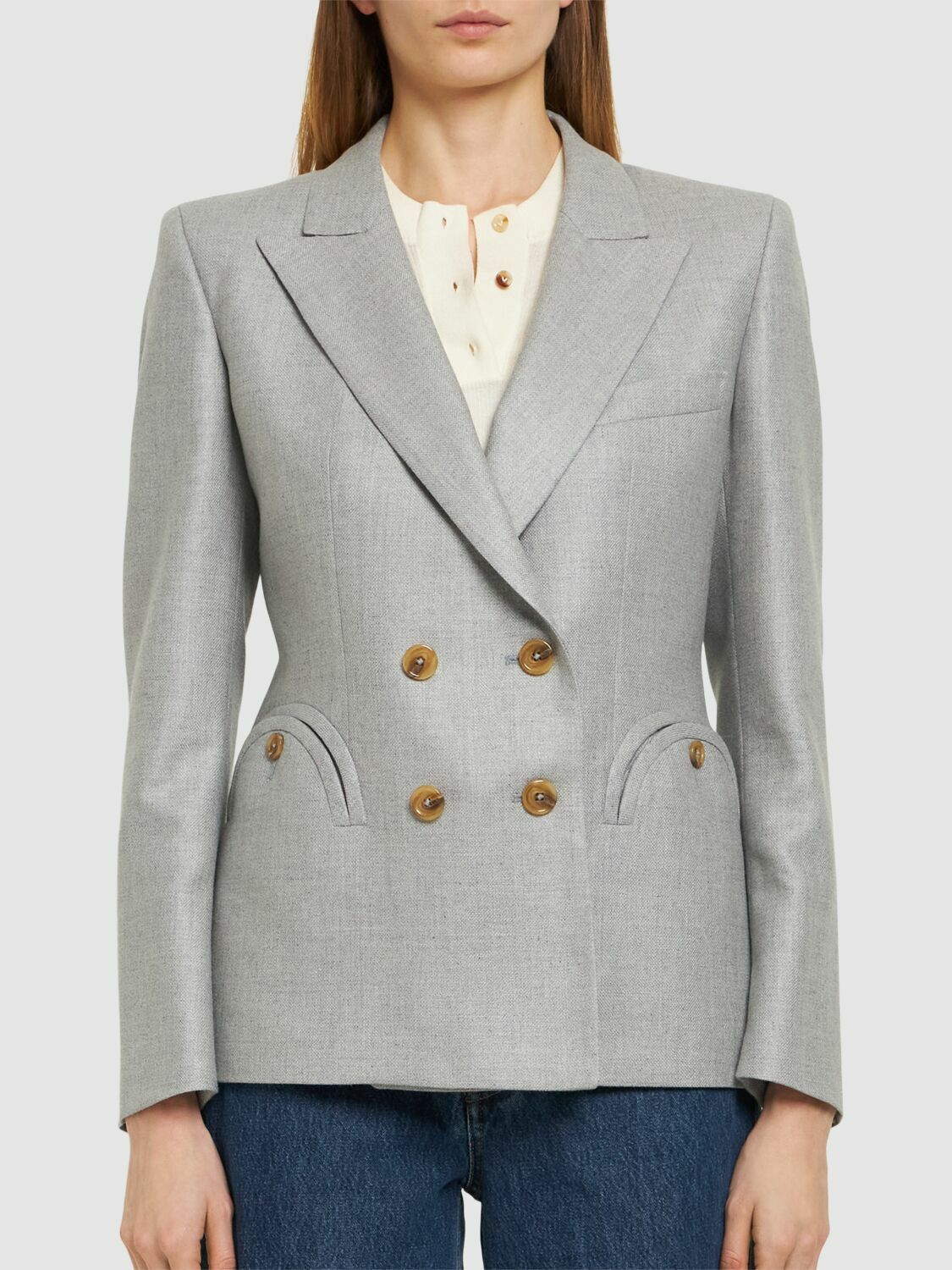 BLAZÉ MILANO Alithia Stone Charmer Silk & Wool Blazer Blaze Milano