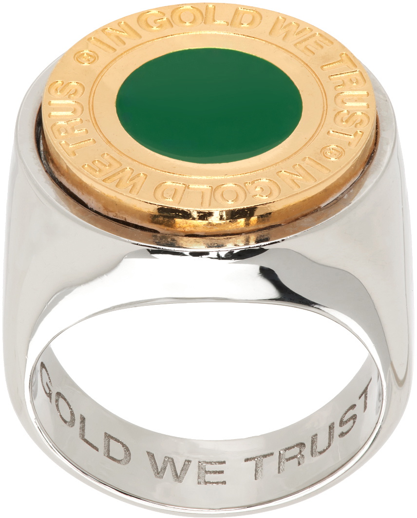 IN GOLD WE TRUST PARIS Silver Signet Ring IN GOLD WE TRUST PARIS