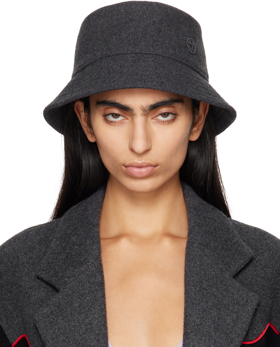 Ruslan Baginskiy Gray Monogram Embellished Bucket Hat Ruslan Baginskiy