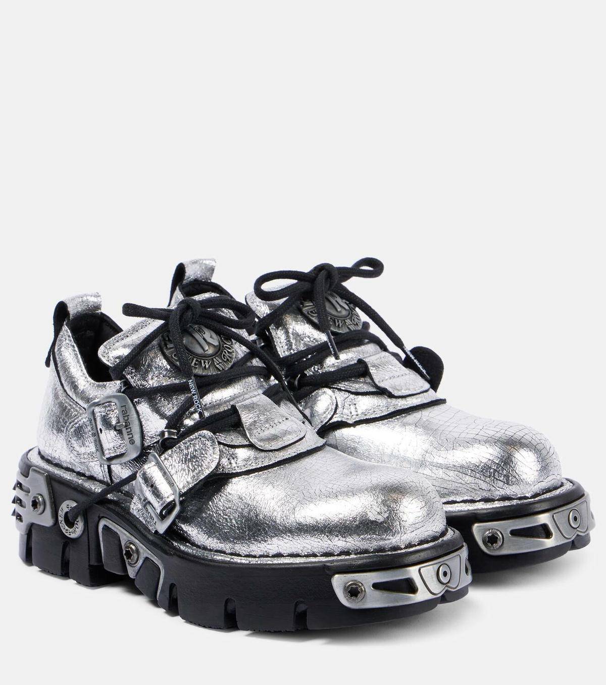 Rabanne x New Rock embellished leather boots Paco Rabanne