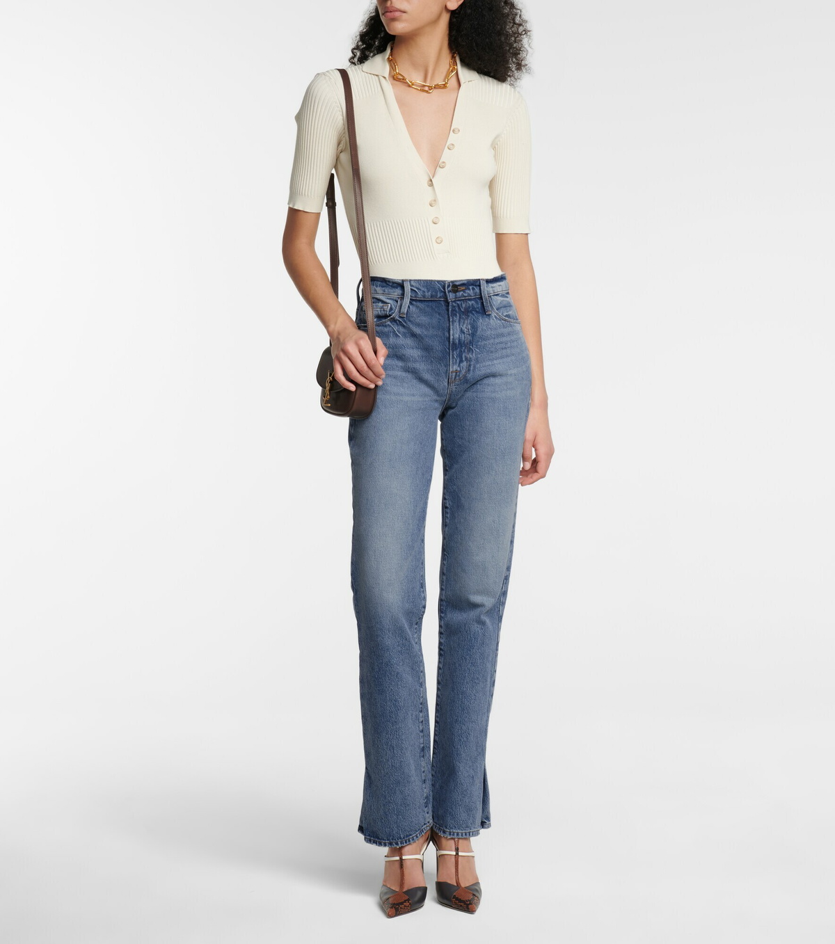 Frame - Le Drew high-rise straight jeans Frame Denim