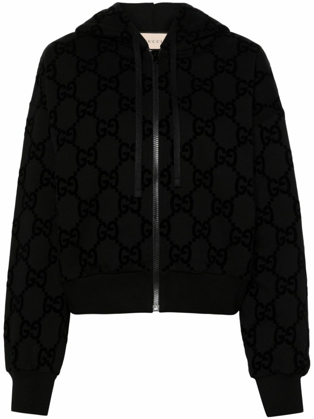 Gucci Black Interlocking G Cotton Hooded Jacket Gucci