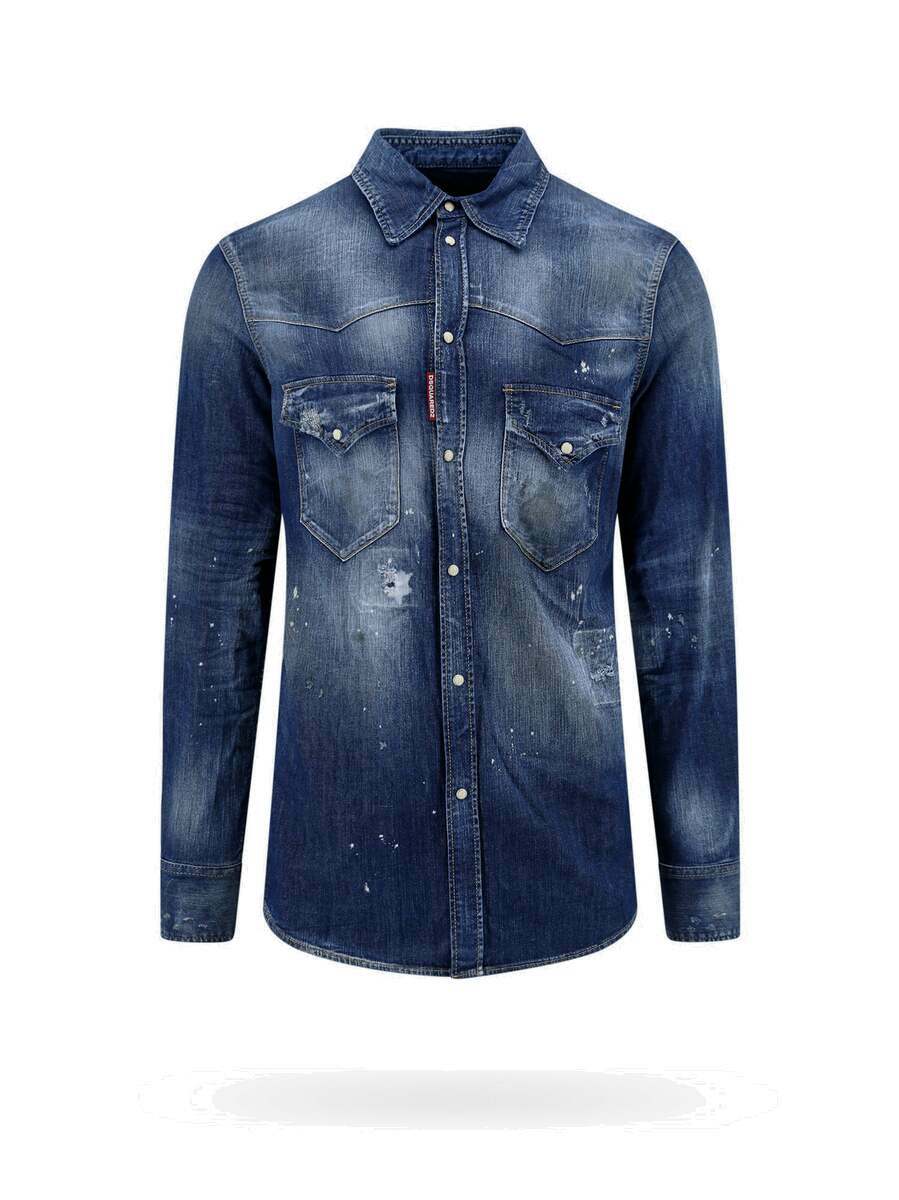 Dsquared2 Shirt Blue Mens Dsquared2