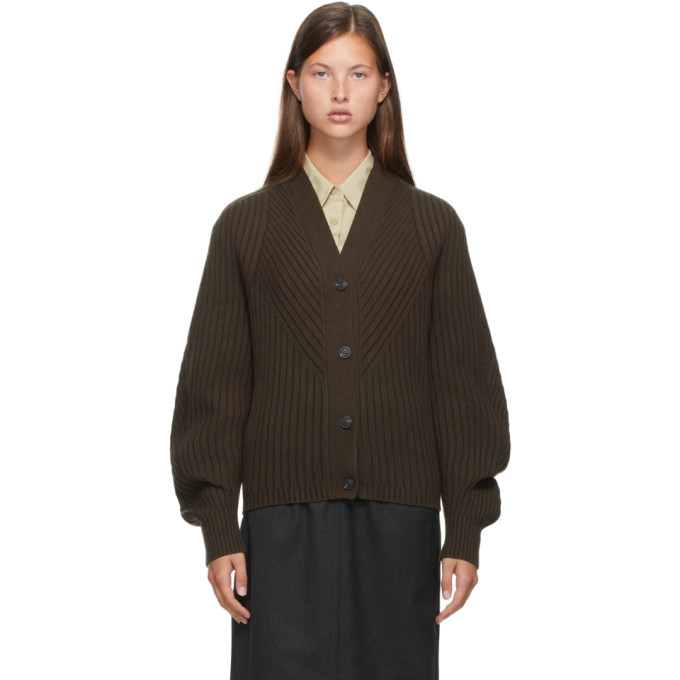 LOW CLASSIC Brown Whole Garment Cardigan Low Classic