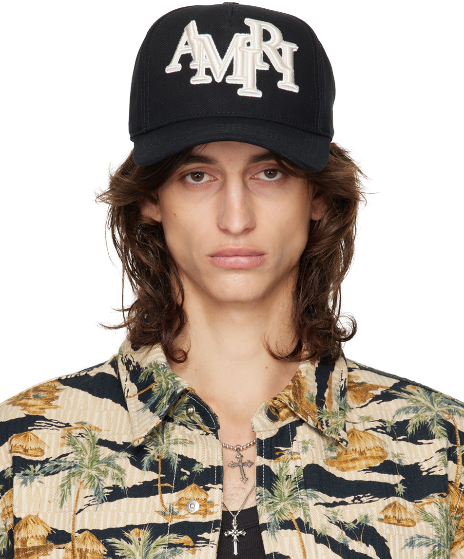 AMIRI Black Staggered 'Amiri' Canvas Cap Amiri