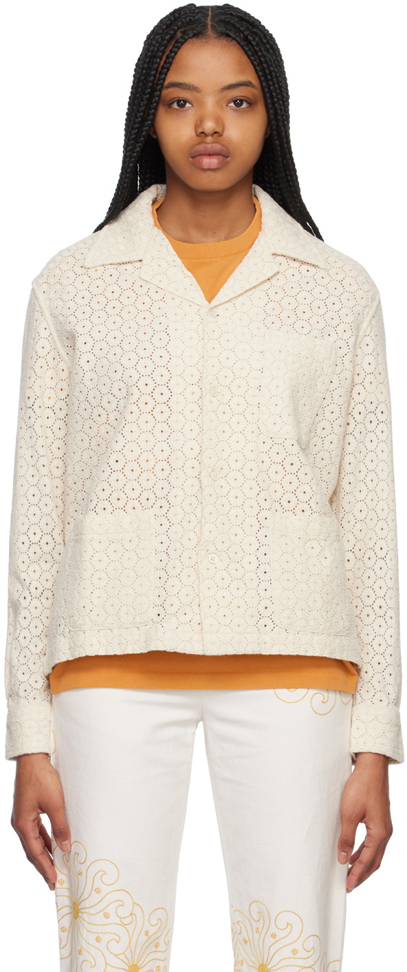 Bode Off-White Geo Shirt Bode