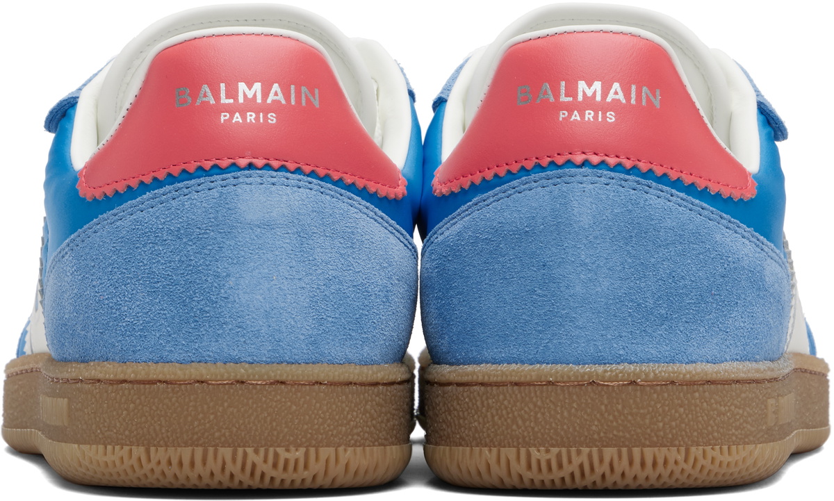 Balmain Blue Swan Suede & Nylon Sneakers Balmain