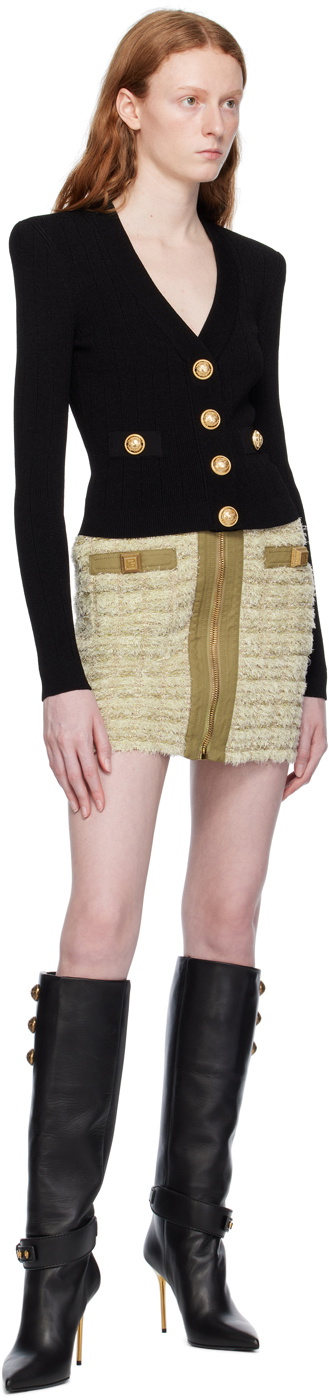 Balmain Black Cropped Cardigan Balmain