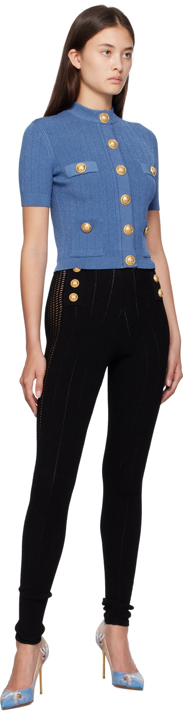 Balmain Blue Buttoned Cardigan Balmain