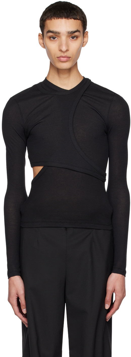 Dion Lee Black Modular Long Sleeve T-Shirt Dion Lee