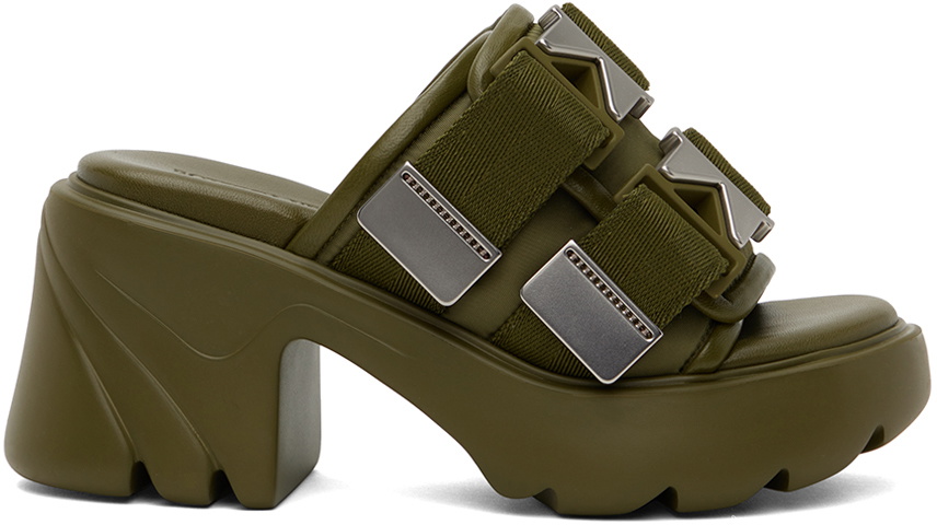 Bottega Veneta Khaki Flash Clogs Bottega Veneta