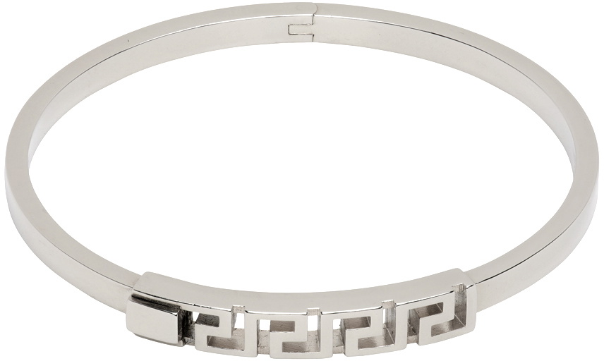 Versace Silver Greca Cuff Bracelet Versace