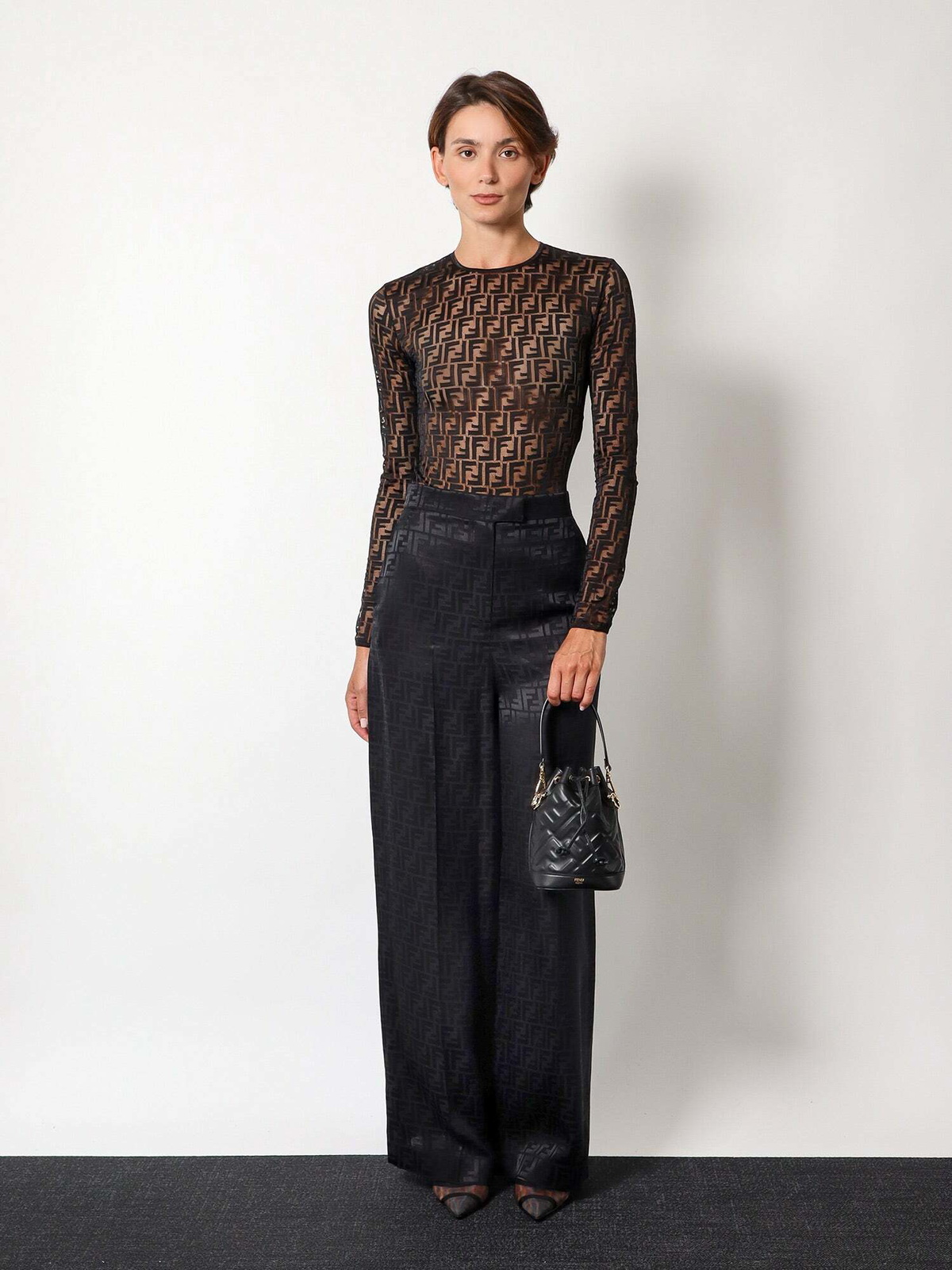 Fendi Black Trouser Womens Pant Fendi