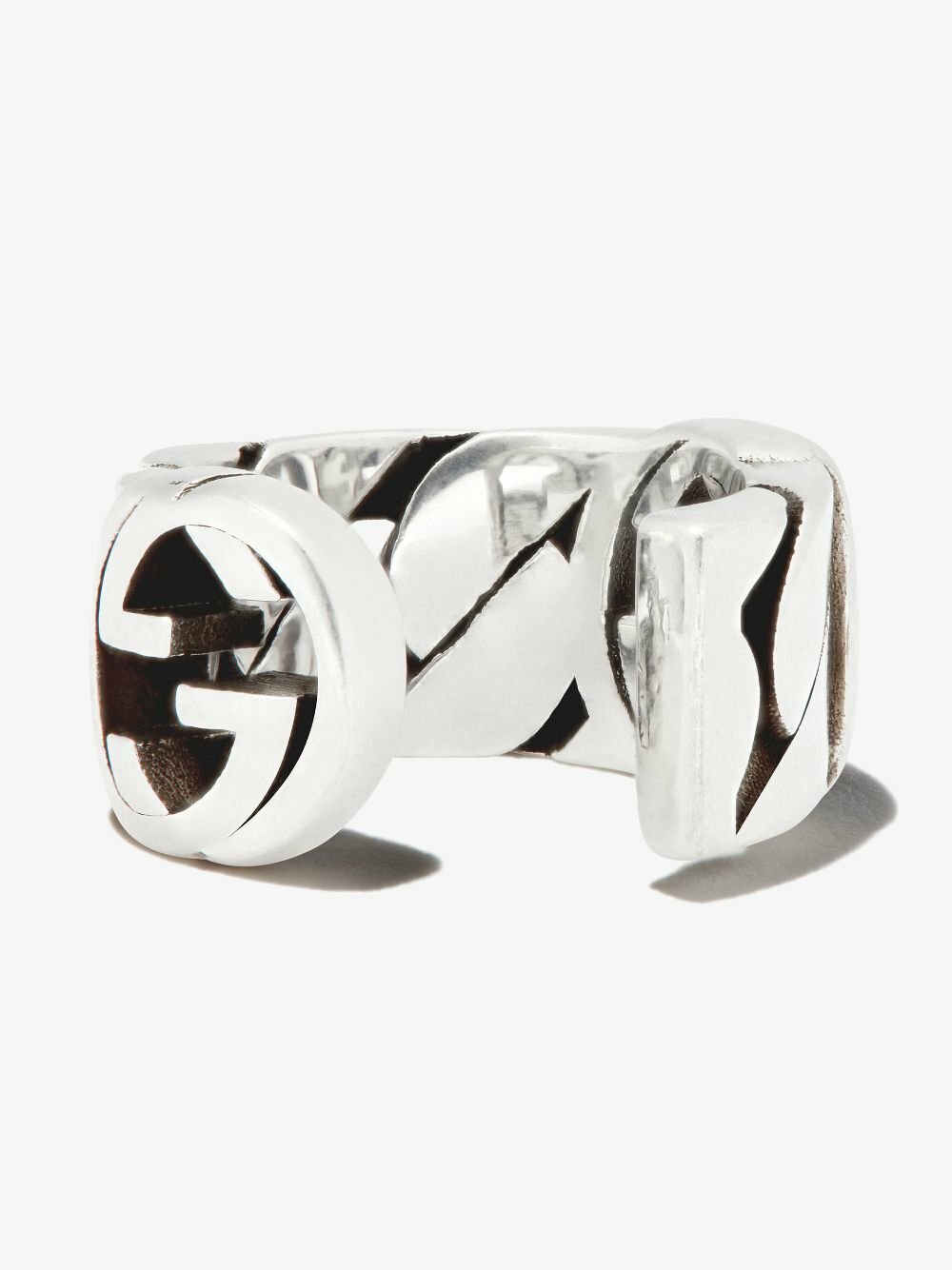 Gucci Sterling Silver Interlocking Large Ear Cuff Gucci