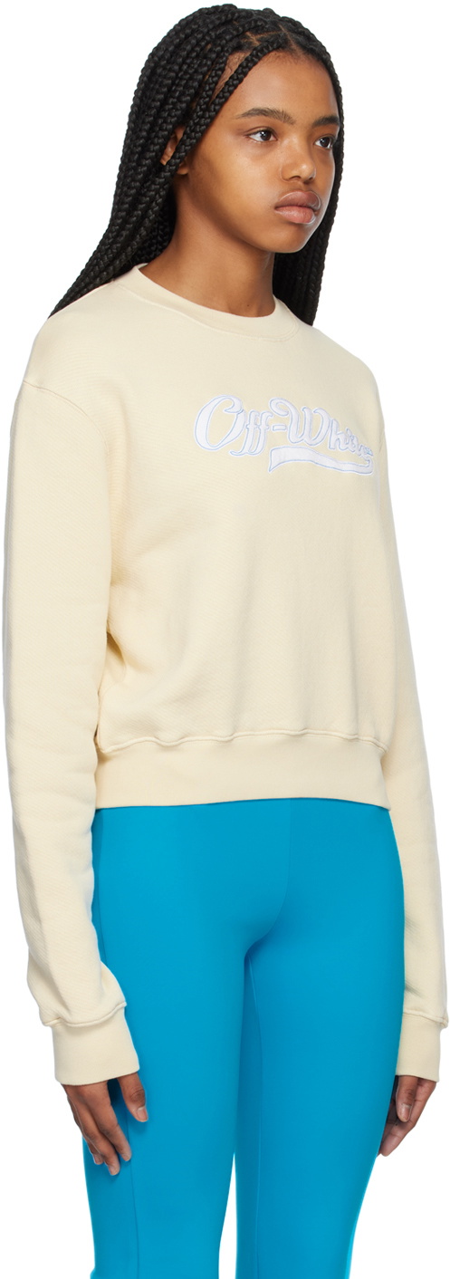 Off-White Beige Embr Sweatshirt Off-White