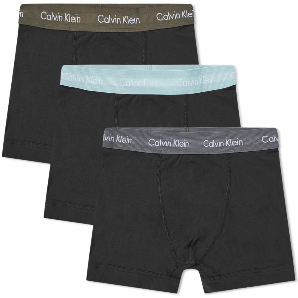 Calvin Klein Men's CK Underwear Trunk - 3 Pack in Grey/Tourmaline/Olive ...