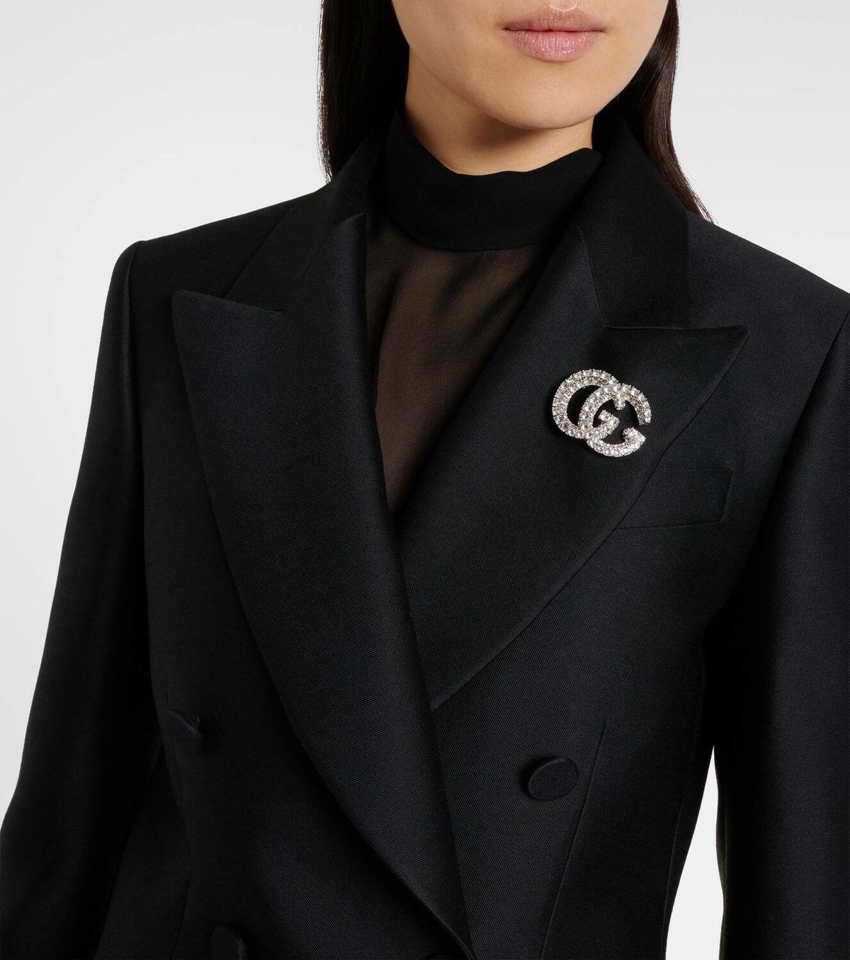 Gucci GG Marmont crystal-embellished brooch Gucci