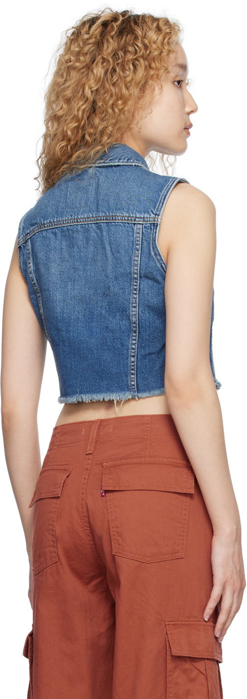 Levi's Blue XS Denim Vest Levi's Red