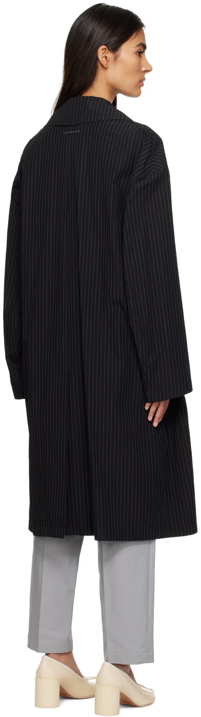 MM6 Maison Margiela Black Pinstripe Coat MM6 Maison Margiela
