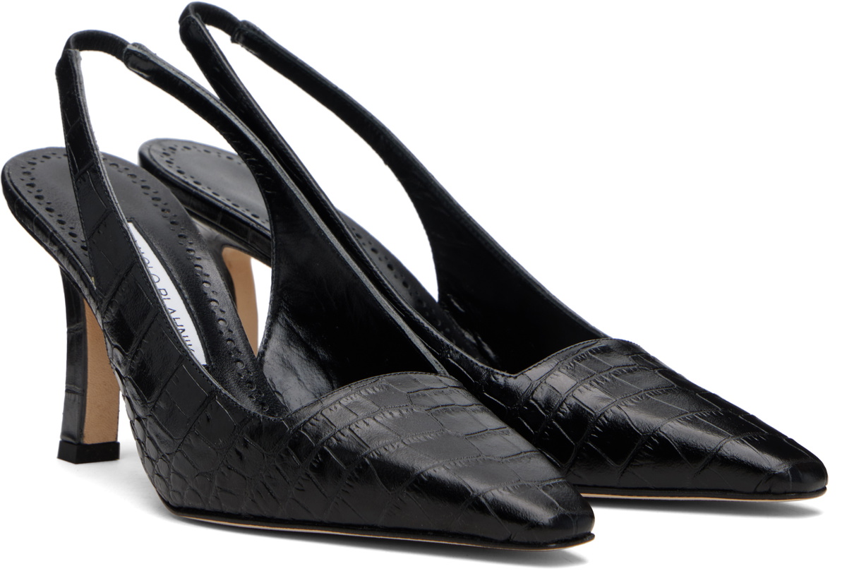 Manolo Blahnik Black Moirasli Heels Manolo Blahnik