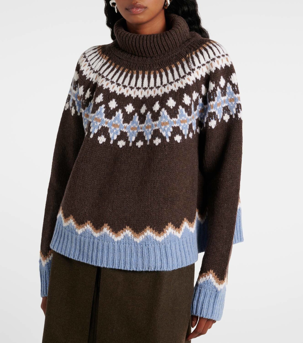 Alanui Embroidered wool turtleneck sweater Alanui