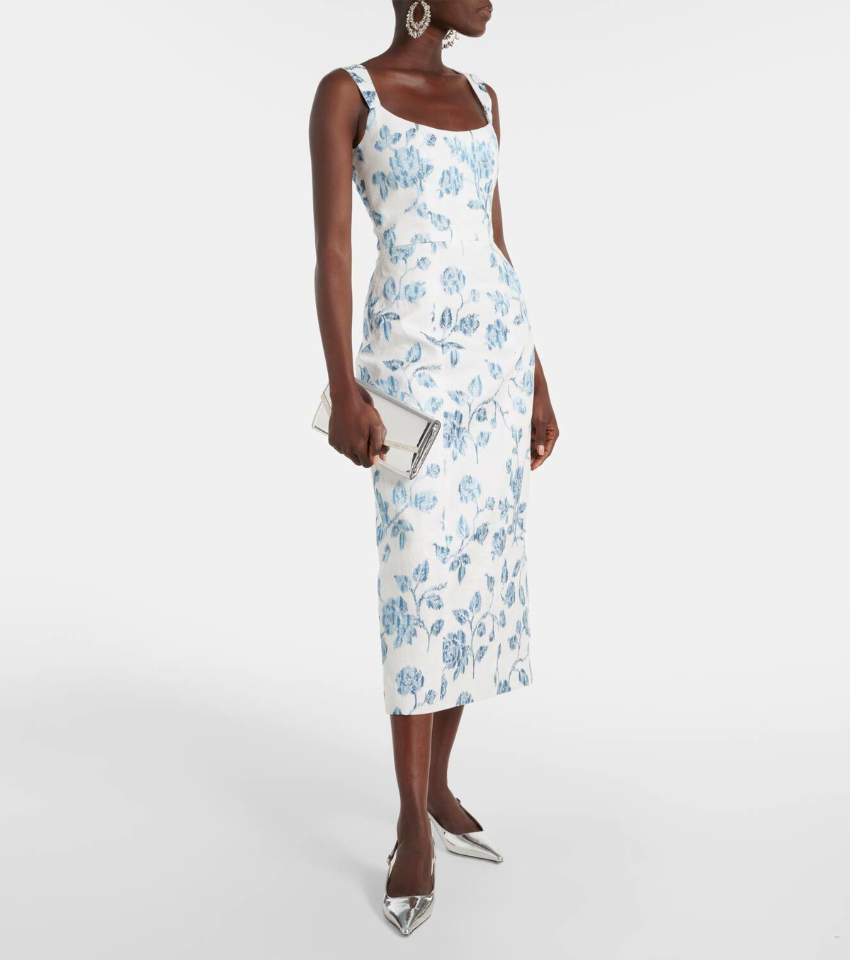 Markarian Floral linen midi dress Markarian