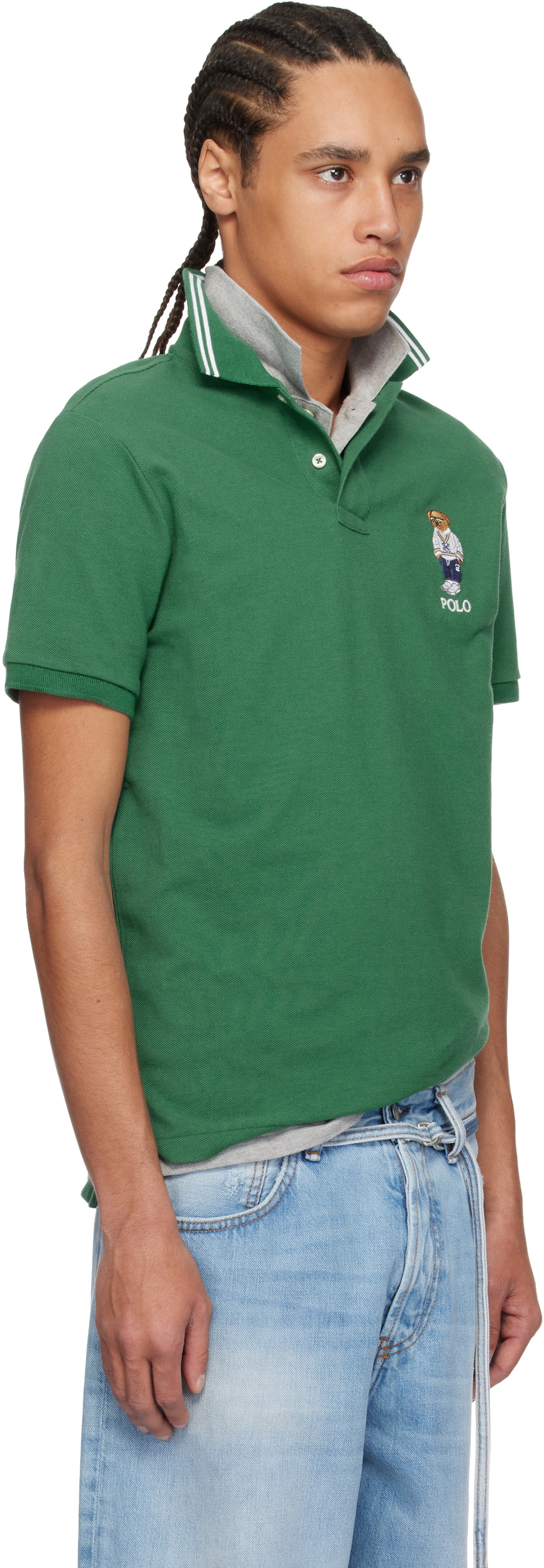 Polo Ralph Lauren Green Classic Fit Polo Bear Mesh Polo Polo Ralph Lauren