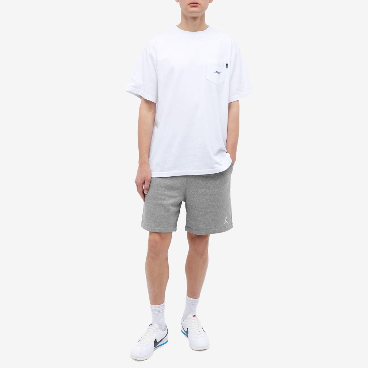Air Jordan Men's Essential Fleece Short in Carbon Heather/White Nike ...