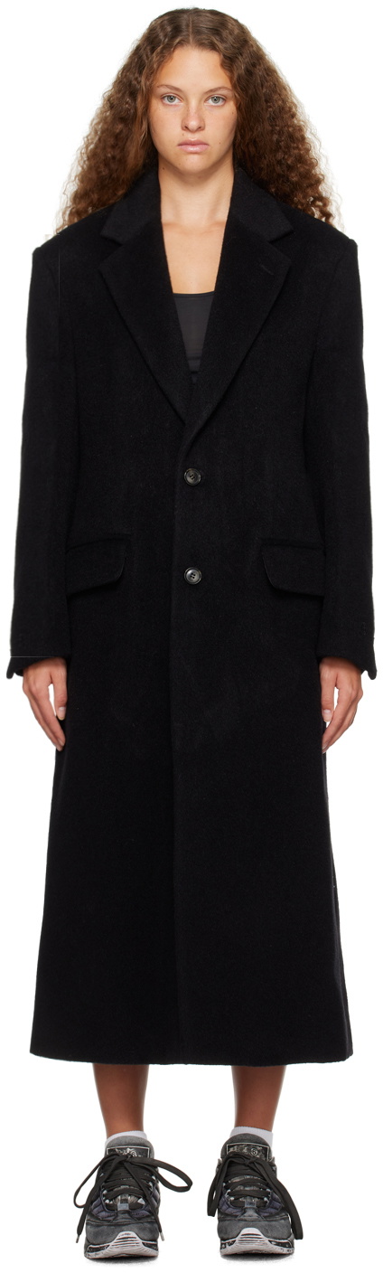 MM6 Maison Margiela Black Button Coat MM6 Maison Margiela