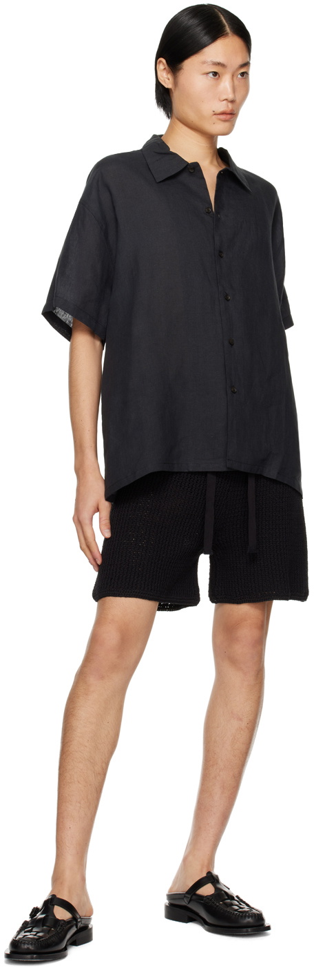 COMMAS Black Drawstring Shorts Commas