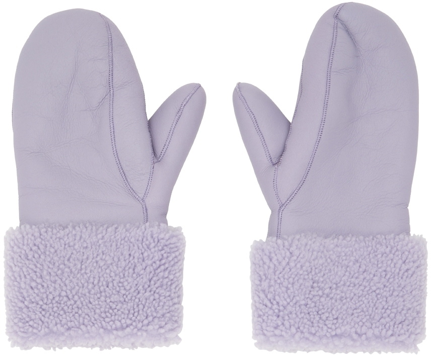 Yves Salomon Purple Shearling Mittens Yves Salomon