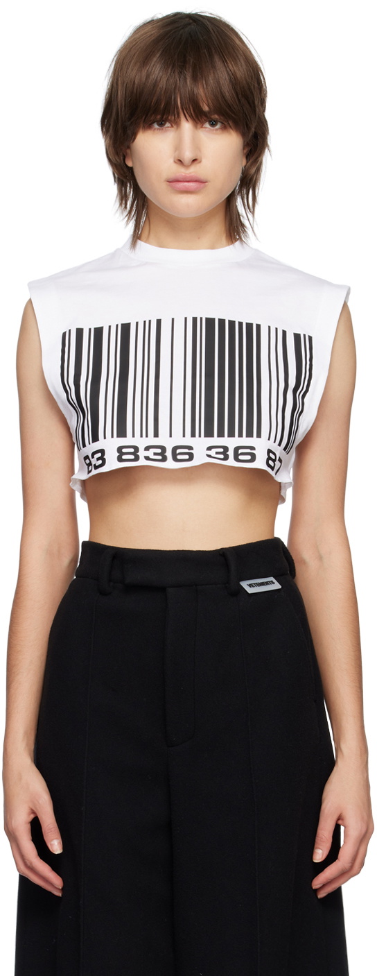 VTMNTS White Big Barcode Tank Top VTMNTS