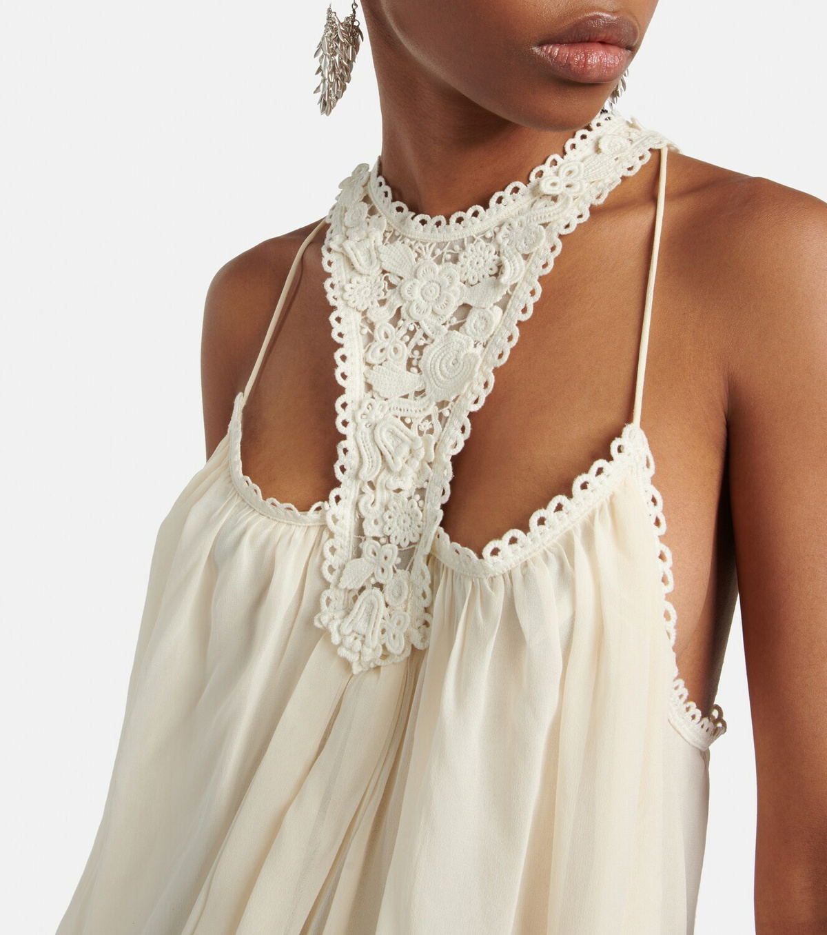 Isabel Marant - Embellished crochet and silk minidress Isabel Marant