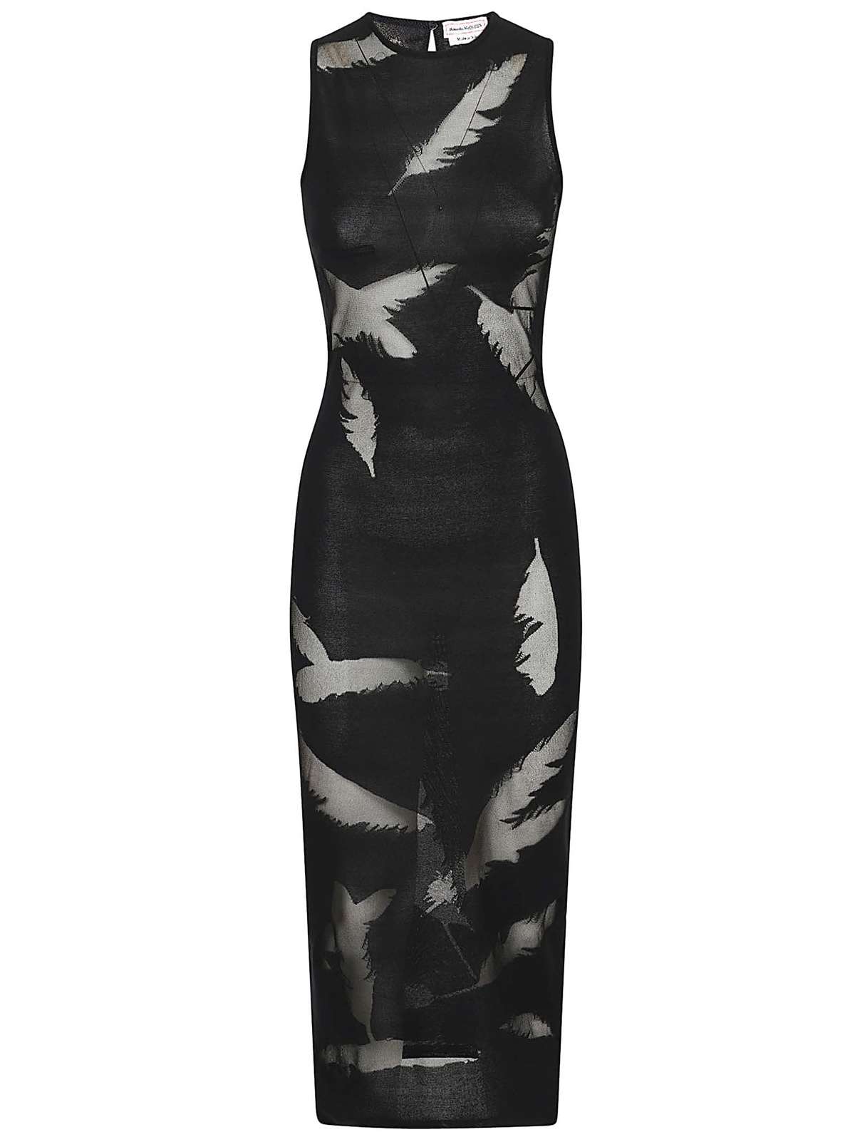 Alexander McQueen Feather Intarsia Pencil Dress Alexander McQueen