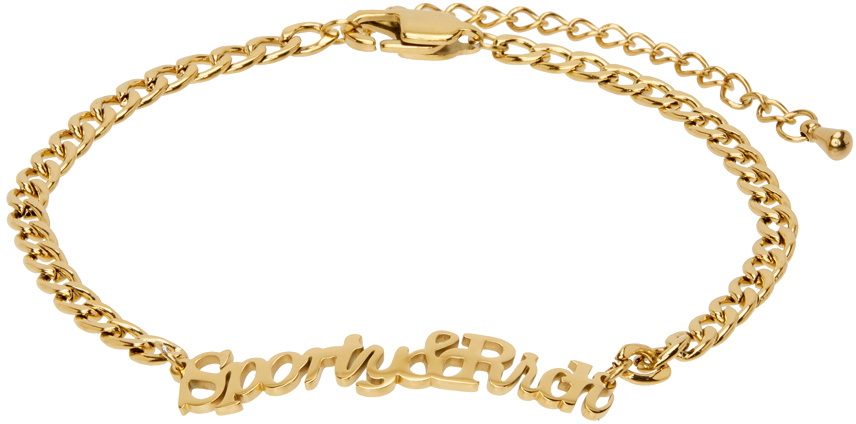 Sporty & Rich Gold Classic Logo Anklet Sporty & Rich