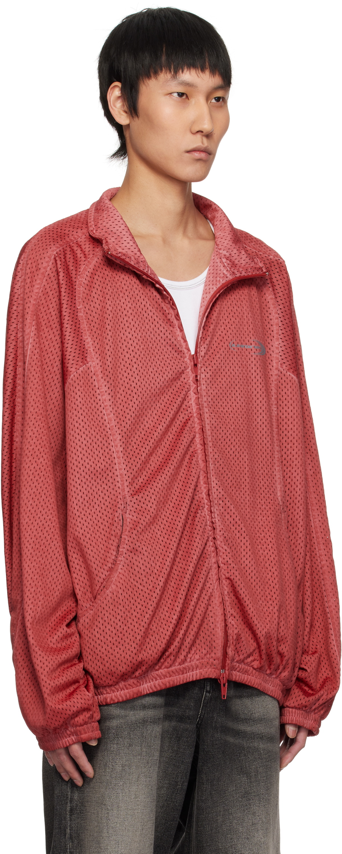 Alexander Wang Red Perforated Mesh Track Jacket Alexander Wang