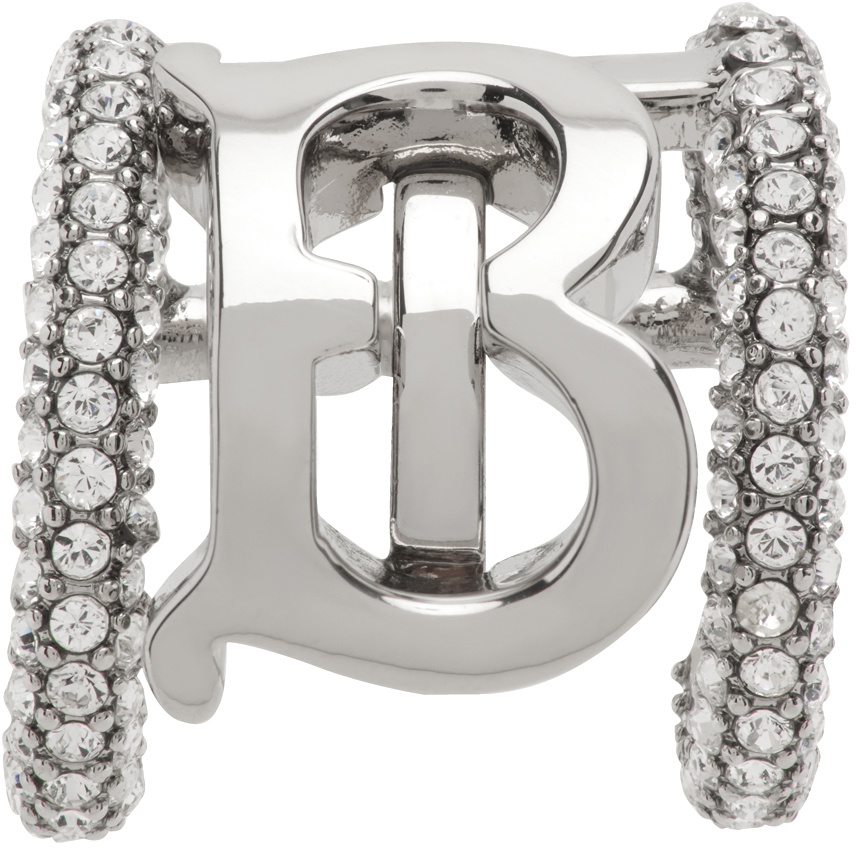 Burberry Silver Monogram Ear Cuff Burberry