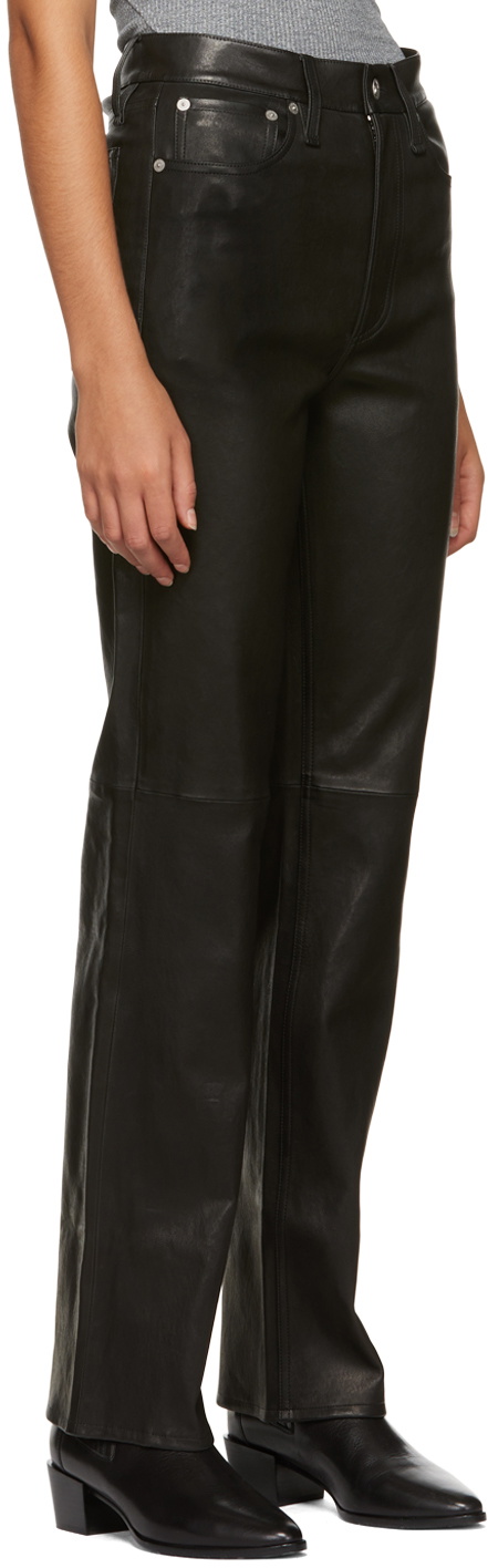 rag & bone Black Alex Leather Pants Rag and Bone