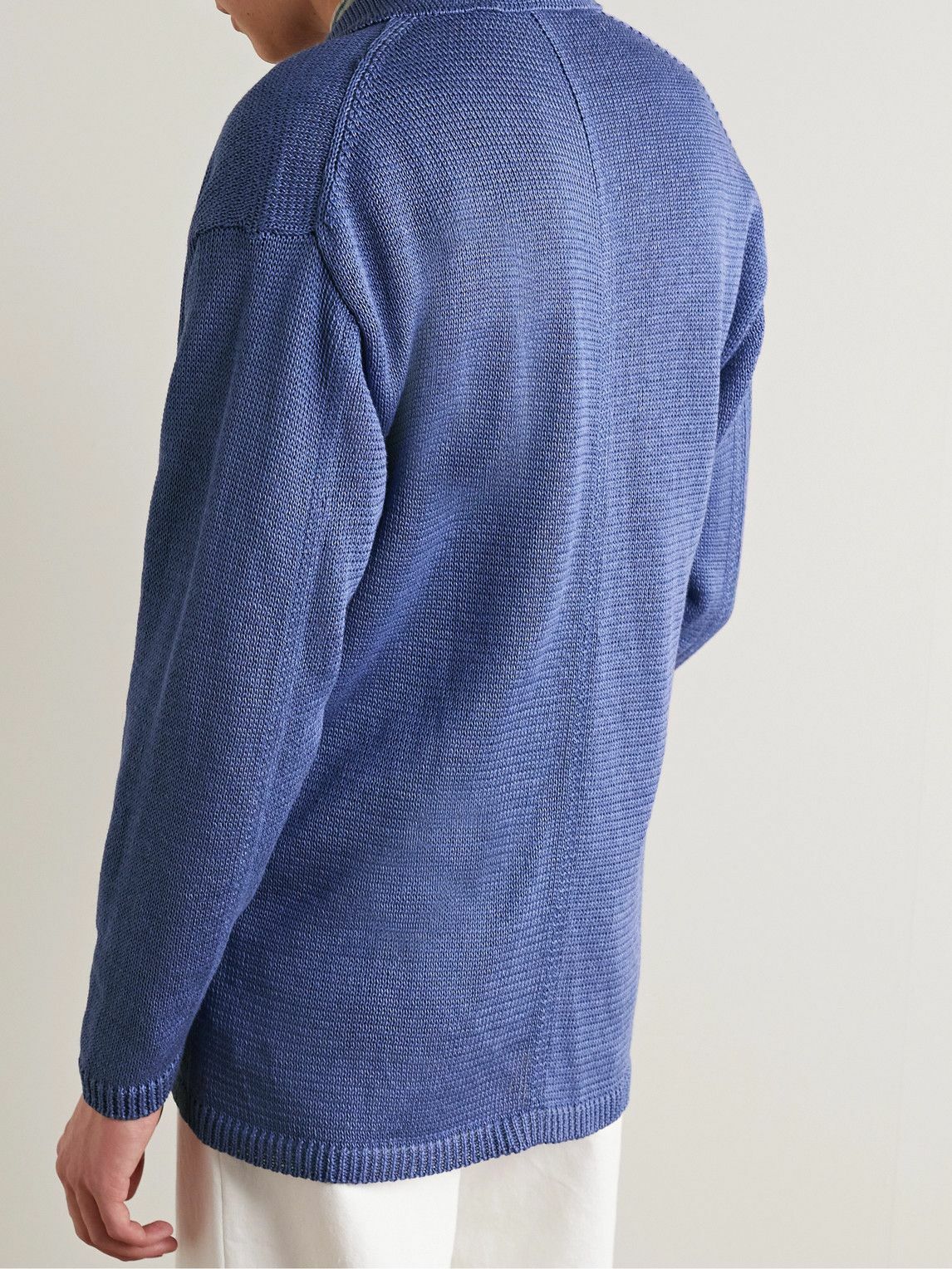 Inis Meáin - Relaxed Linen Cardigan - Blue Inis Meáin