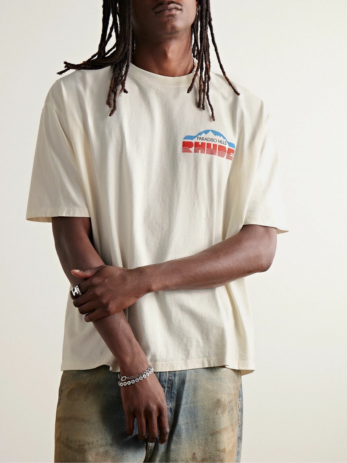 Rhude - Paradiso Rally Printed Cotton-Jersey T-Shirt - Neutrals Rhude