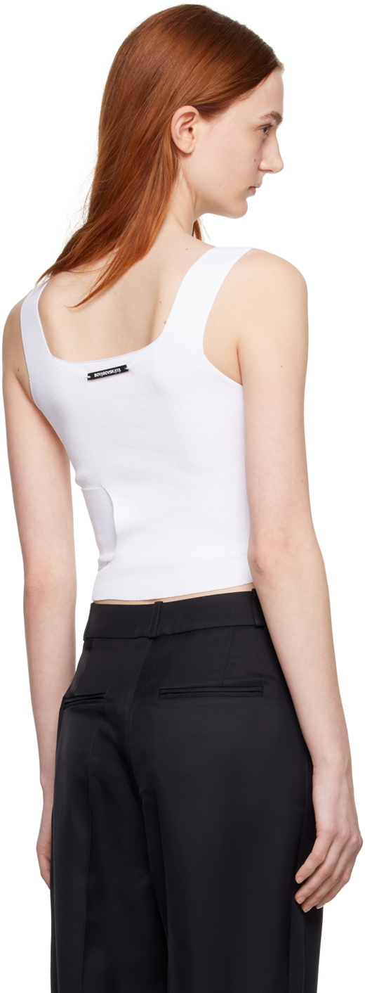 BOYAROVSKAYA White Tape Tank Top