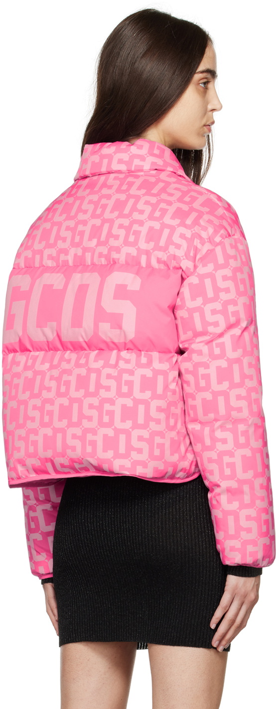 GCDS Pink Monogram Down Jacket GCDS