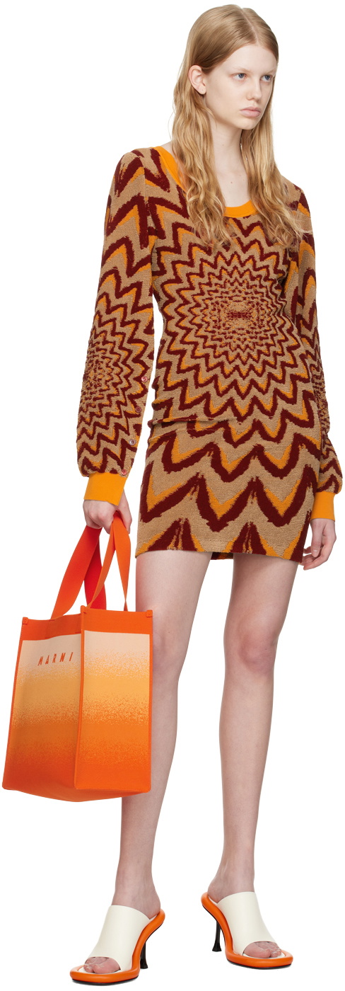 Marni Orange Shopping Tote Marni
